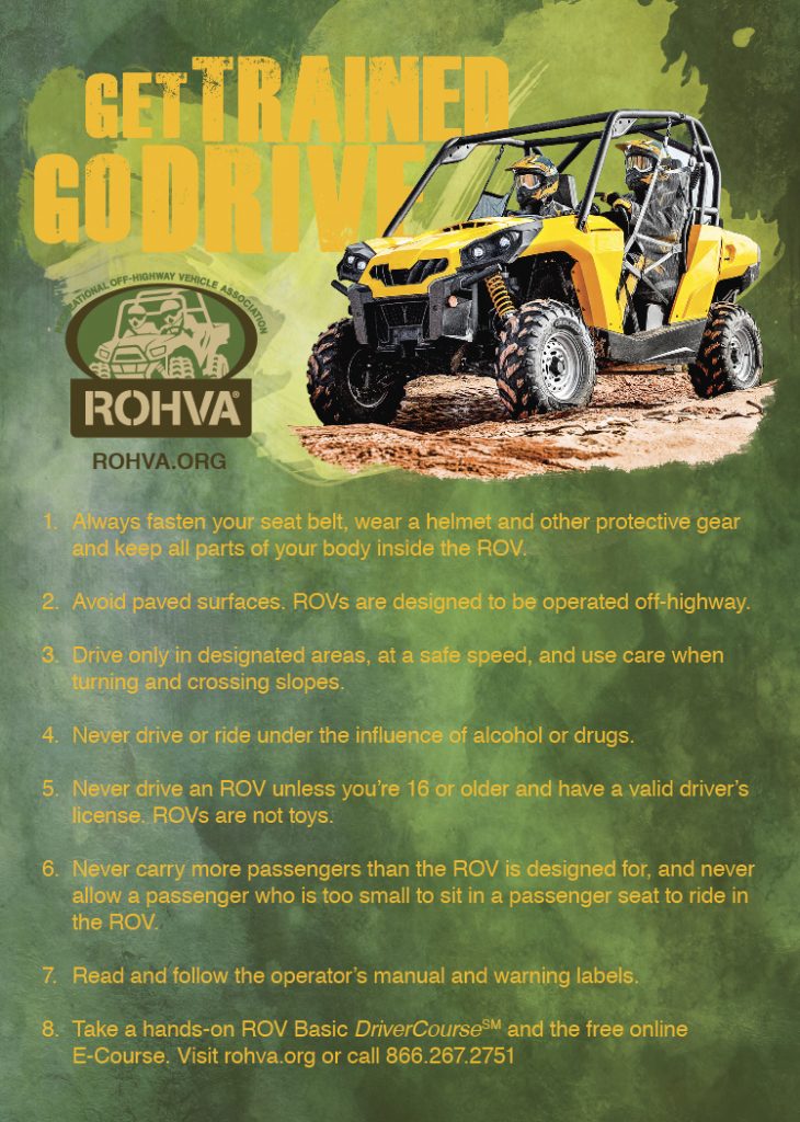 Recreational Off-Highway Vehicle Association Reminds ROV Drivers to ...