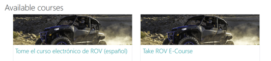 NEW ROV eCOURSE AVAILABLE FREE IN ENGLISH AND SPANISH - Recreational ...